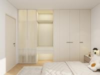 China Custom Walk In Wardrobe Closet with Glass Doors and Wood Finish 2400mm for sale