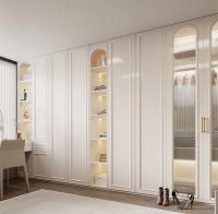 China Custom French White Wooden Wardrobe with Dressing Table and Mirror for Bedroom 1800mm for sale