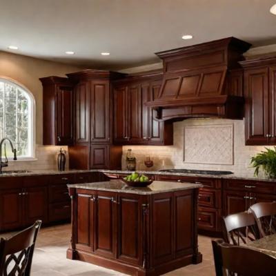 China Classic Solid Wood Pantry Organizer Storage Cabinet with White Marble Countertop for Indoor Kitchen for sale
