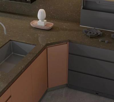 China Custom Kitchen Cabinet Melamine Board Kitchen Furniture with 18mm Thickness and Soft Close Hinges for sale