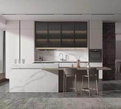China Custom Melamine Board Kitchen Cabinets 18mm Durable Moisture Resistant Modern Design for sale