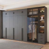 China Custom Hotel Modern Black Wood Wardrobe Armoire with Silent Slide Rails 1800mm for sale