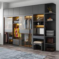 China MDF Sliding Door Wardrobe Closet with Fabric Cover 180cm Storage Bedroom Furniture for sale