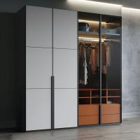 China Custom Luxury Walk in Closet Wardrobe with Solid Wood 2400mm Height for sale