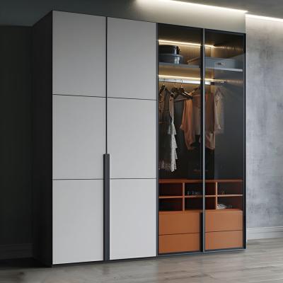 China Custom Luxury Walk in Closet Wardrobe with Solid Wood 2400mm Height for sale
