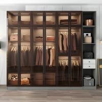 China Custom Wardrobe with Glass Door Contemporary Walk in Closet Storage 1800mm for sale
