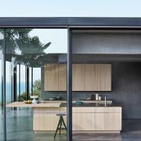 China Ready to Assemble Wood Grain Kitchen Cabinet 18mm Plywood Luxury Kitchen Furniture Sets for Project for sale
