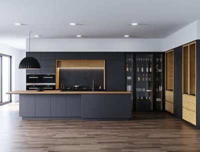 China European Modern Kitchen Cabinets Waterproof Melamine Finish 18mm Plywood Custom Sizes for sale