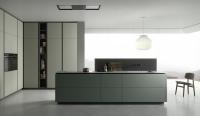 China Custom Modern Kitchen Cabinets with 18mm Plywood Construction and Stainless Steel Accents for sale