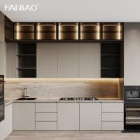China White Shaker Kitchen Cabinets 18mm Plywood Modular Storage Cupboard Melamine Finish Wooden Furniture for sale