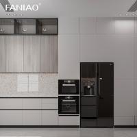 China Modern White Lacquer Flat Pack Kitchen Cabinet Set 18mm Plywood Complete Furniture for sale