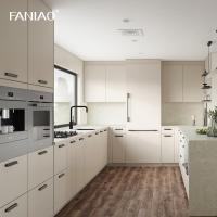 China Custom Melamine Kitchen Cabinets 18mm Plywood Modern Wooden Handleless Design for sale