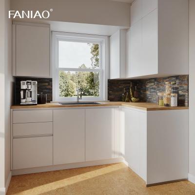 China Small Kitchen Cabinet Set with Sink Wooden Modern Wall Cabinet 18mm Plywood for sale