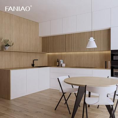 China Wholesale Melamine Kitchen Cabinet Set with Sink Island 18mm Plywood Small Kitchen Cabinets for sale