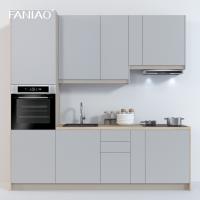 China Modern Melamine Kitchen Cabinets Handleless Small Apartment Cabinet 18mm Plywood for sale