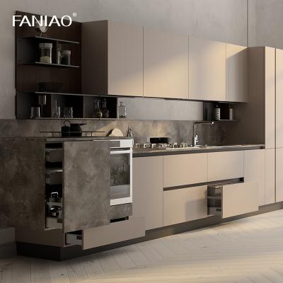 China Free Sample Custom Ready Made Kitchen Cabinet Melamine Board Kitchen Cabinet Design for sale