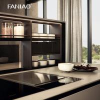 China Modular Melamine Wood Kitchen Cabinets 18mm Plywood Custom Sizes for Villa Apartment for sale
