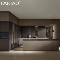 China Direct Wholesale Modern Modular Melamine Cabinets Flat Panel Full Overlay Kitchen Cabinets for sale