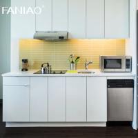 China 18mm Modular Melamine Kitchen Cabinets for Small Spaces - Compact Apartment Kitchenette with Custom Storage Solutions for sale