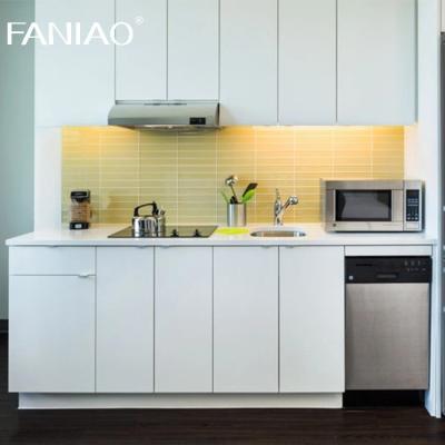 China 18mm Modular Melamine Kitchen Cabinets for Small Spaces - Compact Apartment Kitchenette with Custom Storage Solutions for sale