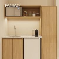 China Compact Mini Kitchenette for Apartment Project 18mm Plywood Cabinet with Soft Close Doors for sale