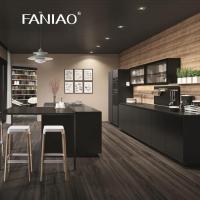 China Custom Modern Design Melamine Villa Kitchen Cabinets Set With Island for sale