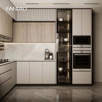 China Wholesale White Modern U Shaped Melamine Kitchen Cabinets 18mm Plywood Villa Kitchen Set for sale