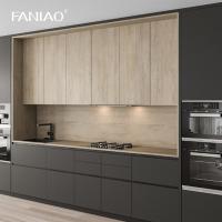 China Custom I-Shaped Melamine Kitchen Cabinets with Sink for Apartment Modern Minimalist Design for sale