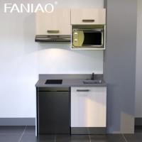 China Modern Small Kitchen Cabinet with Single Bowl Sink 18mm Plywood for Apartment for sale