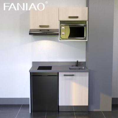 China Modern Small Kitchen Cabinet with Single Bowl Sink 18mm Plywood for Apartment for sale