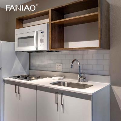 China Modern Modular Kitchen Cabinet Set for Hotel Apartment Custom Whole House Design 18mm Plywood for sale