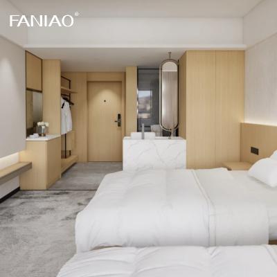 China Custom Hotel Room Armoire Open Storage Wardrobe Wooden Closet with Mirror 18mm Melamine for sale