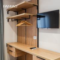 China Modern Hotel Apartment Wooden Open Wardrobe Closet 18mm Plywood Custom Size for sale