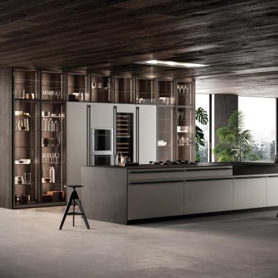 China Custom Melamine Kitchen Cabinet Set 18mm Plywood Modern Design for Villa Pantry for sale
