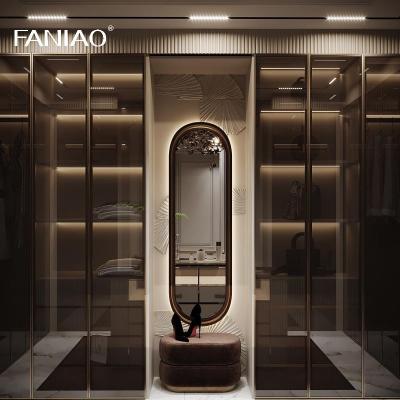 China Custom Walk In Closet Wardrobe 18mm Plywood Open Wardrobe Systems for Bedroom for sale