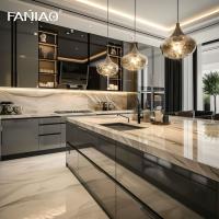 China Modern Matte Finish PVC Kitchen Cabinets Flat Pack Powder Coating 18mm Plywood for sale