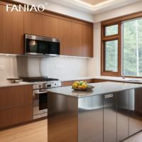China Industrial 304 Stainless Steel Kitchen Island with Sink & Faucet - 18mm Cabinet Materials, Custom Sizes for sale