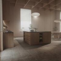 China Modern Minimalist Wood Grain Kitchen Cabinets Full Set 18mm Plywood Soft Close Hinges for sale
