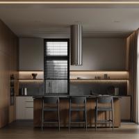 China Melamine Modern Kitchen Cabinet Set 18mm Plywood Customizable Luxury Kitchen Furniture for sale