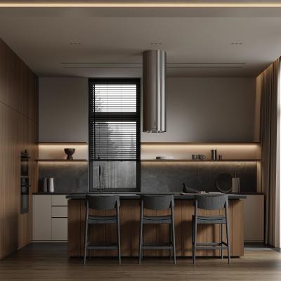 China Melamine Modern Kitchen Cabinet Set 18mm Plywood Customizable Luxury Kitchen Furniture for sale