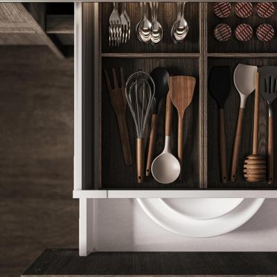 China Custom Modern Skeleton Line Kitchen Cabinet Flat Wood Grain Finish Solid Wood 18mm Plywood for sale