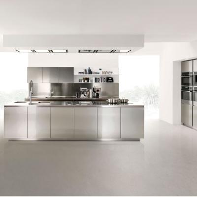 China 304 Stainless Steel Kitchen Cabinet with Smart Customization for Villas - 18mm Plywood/Particle Board Options for sale