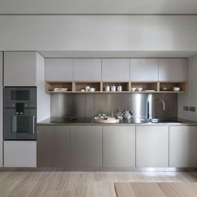 China Custom 304 Stainless Steel Smart Kitchen Cabinet with LED Lighting and Motion Sensors - 18mm Materials for sale