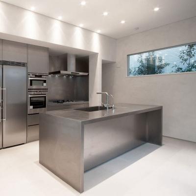 China Custom 304 Stainless Steel Smart Kitchen Cabinets - Modular Villa Design with 18mm Materials & App Control for sale