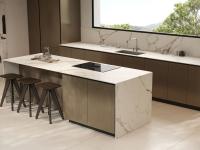China Customizable Wood Veneer Kitchen Cabinets 18mm MDF for Hotel Apartment Project for sale
