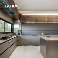 China Custom Stainless Steel Kitchen Cabinets 18mm Plywood Modern Design for Hotel Villa for sale