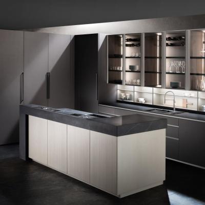 China Custom Solid Wood Kitchen Cabinets Oak Walnut Maple Cherry 18mm Plywood OEM for sale
