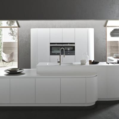 China 2025 Modular White Lacquer Kitchen Cabinet 18mm MDF Plywood Pantry Storage for sale