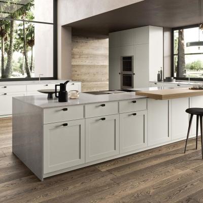 China White Shaker Lacquer Kitchen Cabinet Set 18mm Plywood Pre-Assembled for Contractors for sale