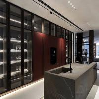 China Custom Stainless Steel & Solid Wood Kitchen Cabinets - 18mm Construction with Soft-Close Drawers and Custom Sizes for sale